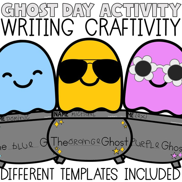 Ghost Day Craft | Color Words | Writing Paper | The Pink Ghost | Hallo ...