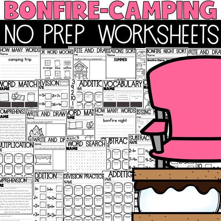 Camping: No Prep Worksheets – The Beach Classroom