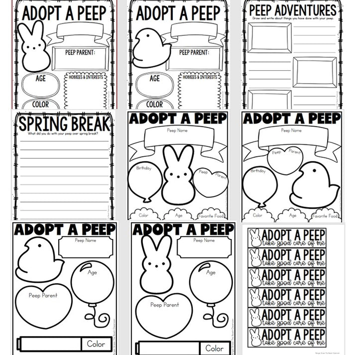 Peeps: Pet Peep Activity – The Beach Classroom