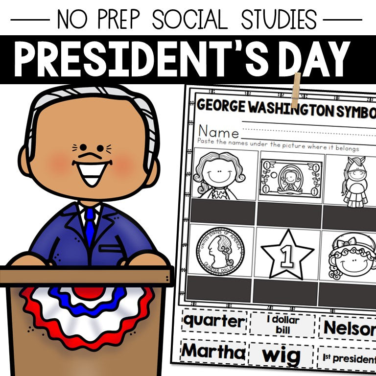 No Prep: President's Day K/1st – The Beach Classroom