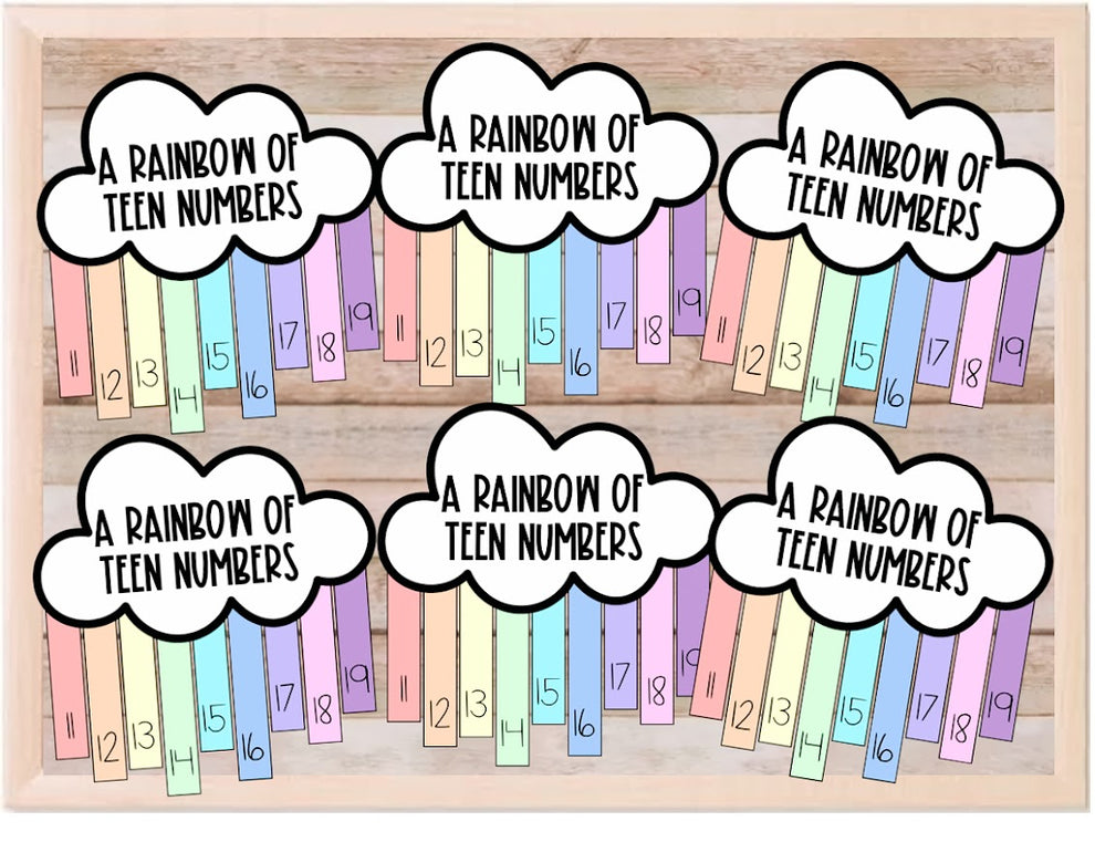 Teen Numbers Rainbow Math Craft – The Beach Classroom